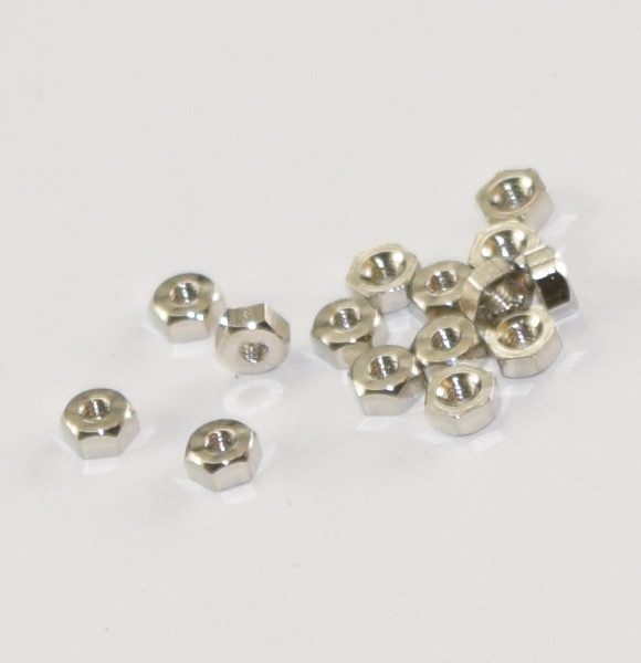 NICKEL SILVER HEX NUT 1.16mm X 2.5mm 100pcs. - OPTICAL PRODUCTS ONLINE